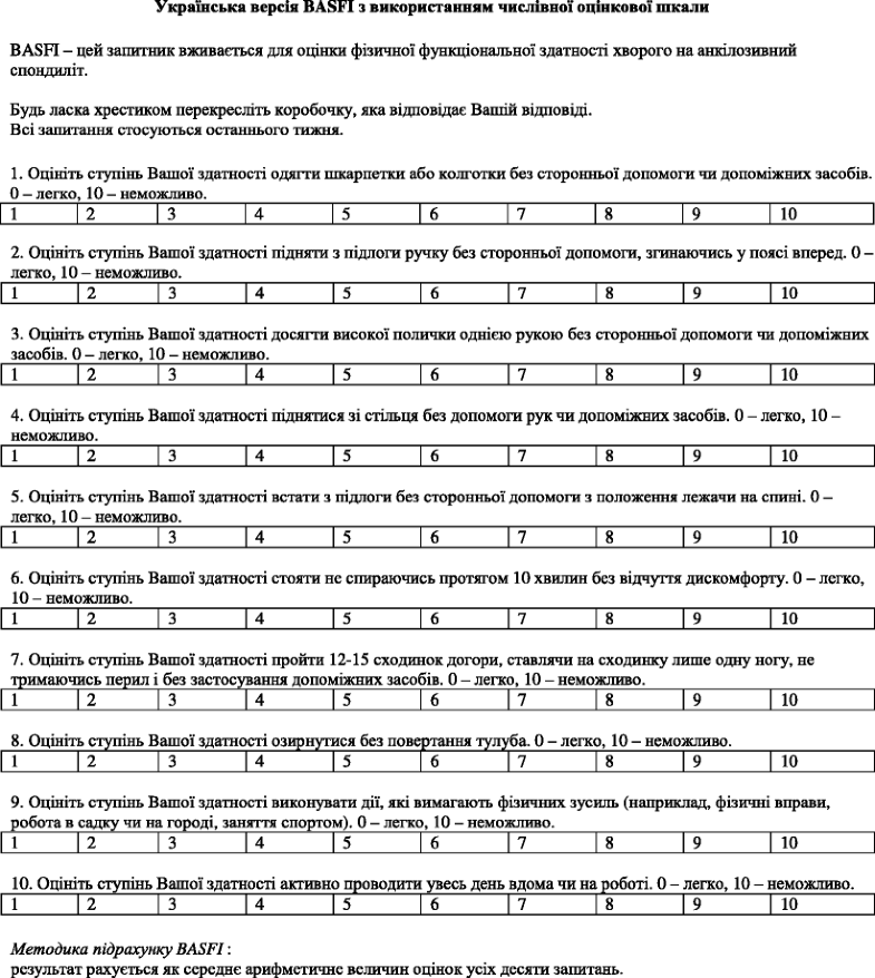 Translation and validation of the Bath Ankylosing Spondylitis Disease ...