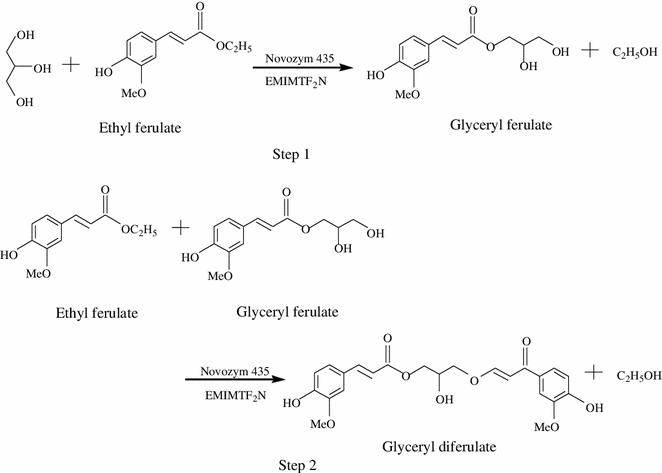 Enhanced transesterification of ethyl ferulate with glycerol for ...