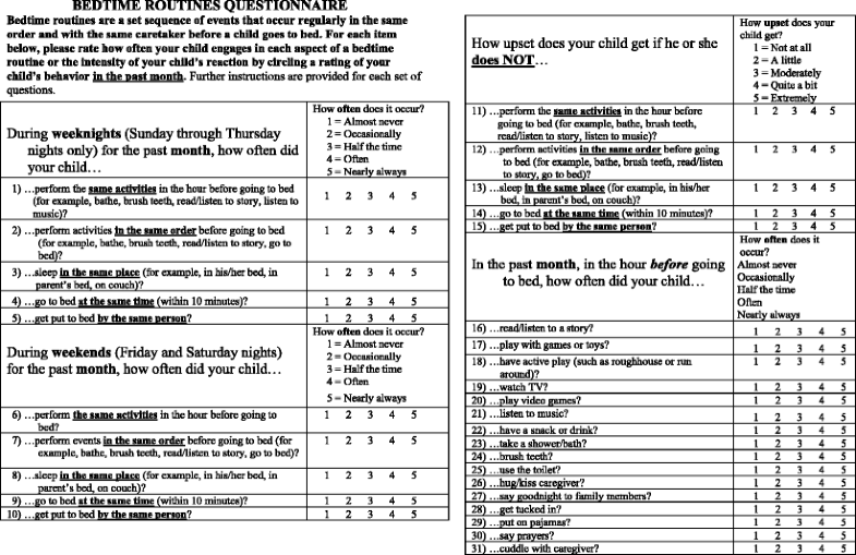 Development and Preliminary Evaluation of the Bedtime Routines ...