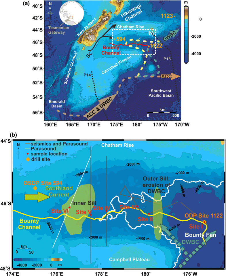 The spatial extent of the Deep Western Boundary Current into the Bounty ...