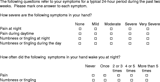 Prospective comparison of the six-item carpal tunnel symptoms scale and ...