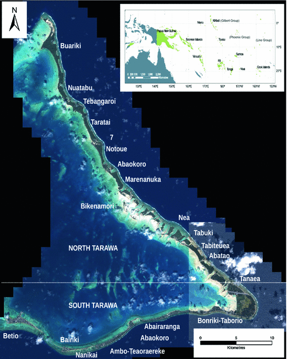 Historical area and shoreline change of reef islands around Tarawa ...