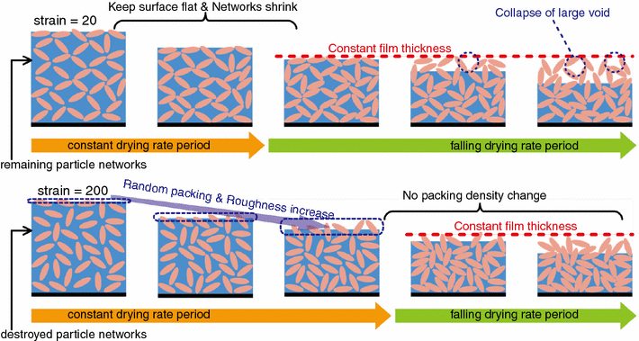 Effect of shear strain in coating on the particle packing of gelled ...