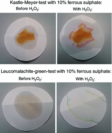 Sensitivity and specificity of presumptive tests for blood, saliva and ...