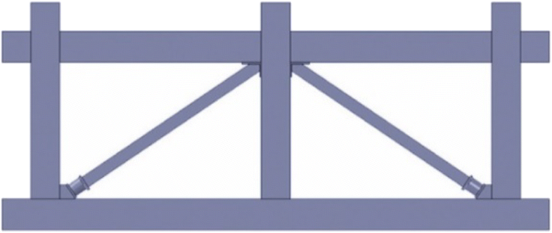 Single diagonal precast prestressed concrete bracing for strengthening ...