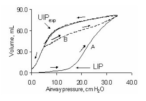 The lower inflection point of the inspiratory pressure-volume curve ...