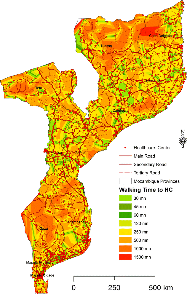 Geographic accessibility to primary healthcare centers in Mozambique ...