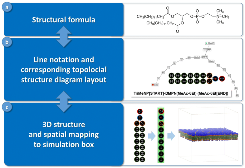 SPICES: a particle-based molecular structure line notation and support library for mesoscopic ...