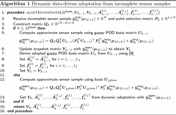Dynamic Data Driven Model Reduction Adapting Reduced Models From Incomplete Data Advanced
