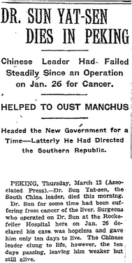 What did Sun Yat-sen really die of? A re-assessment of his illness and ...