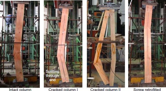 Compressive capacity of longitudinally cracked wood columns retrofitted ...