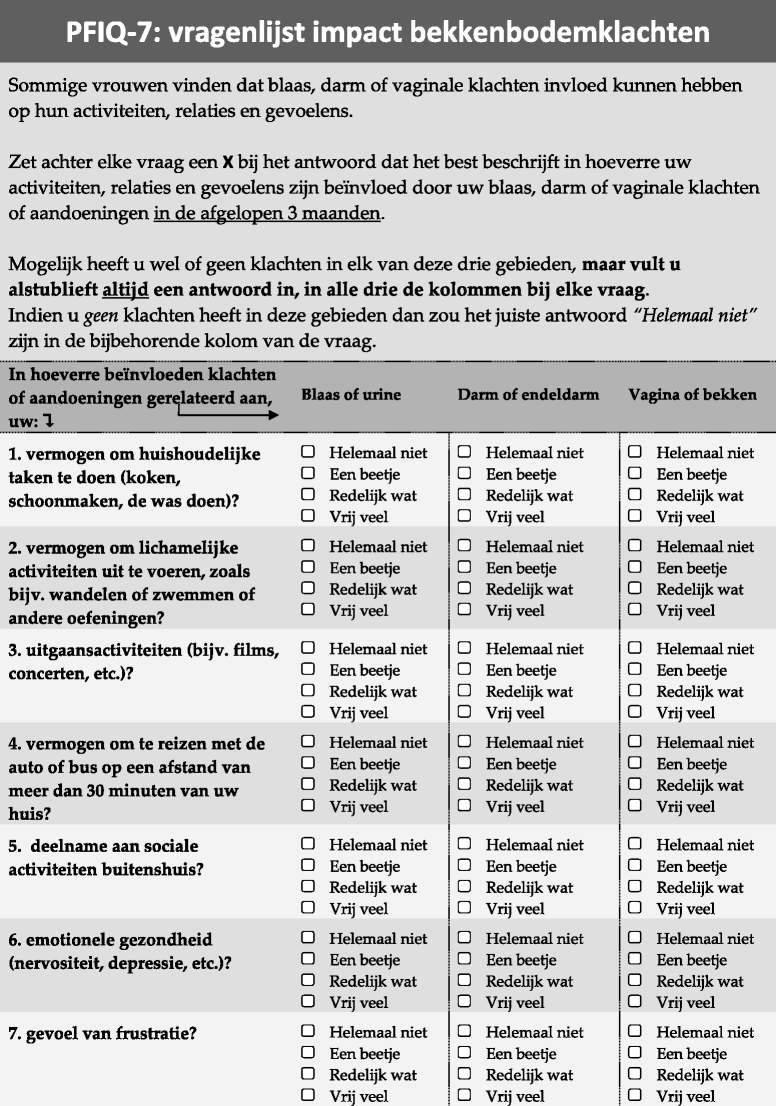 Validation of the Pelvic Floor Distress Inventory (PFDI-20) and Pelvic ...