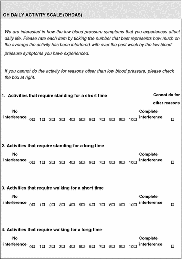 The Orthostatic Hypotension Questionnaire (OHQ): validation of a novel ...