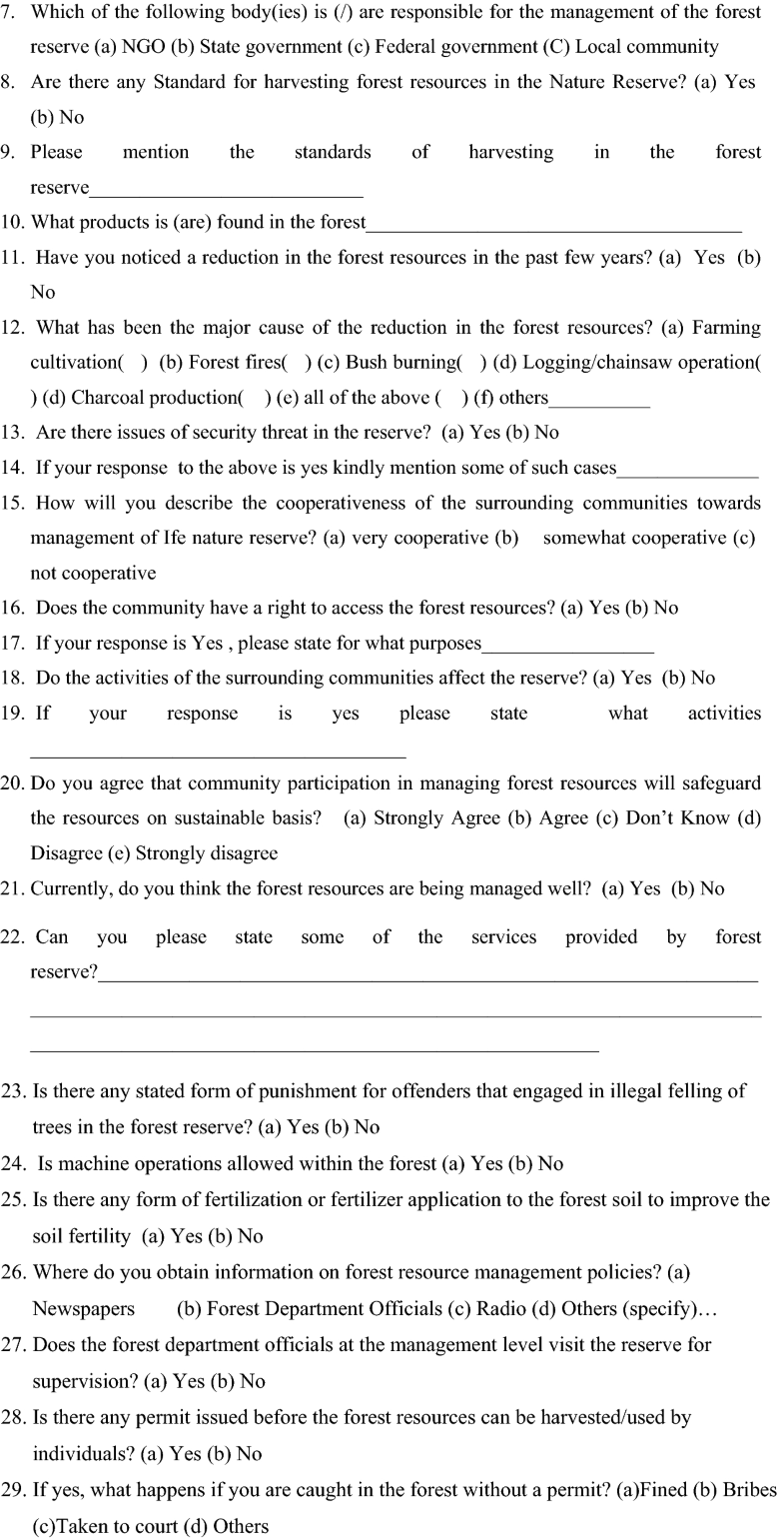 Land cover change and forest management strategies in Ife nature ...
