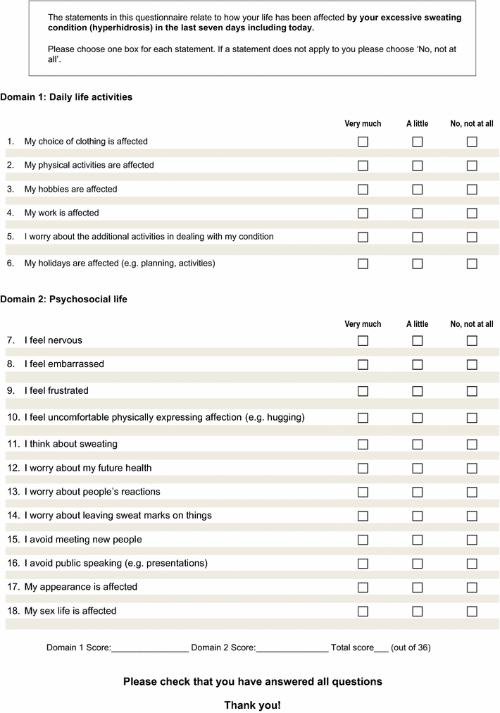 The development and validation of a disease-specific quality of life ...