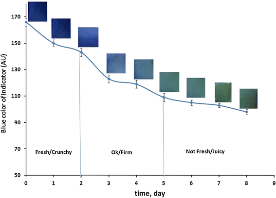 Real time on-package freshness indicator for guavas packaging ...