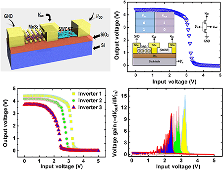 High-performance heterogeneous complementary inverters based on n ...