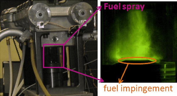 Fuel spray visualization and its impingement analysis on in-cylinder ...