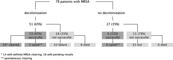 MRSA decolonization: success rate, risk factors for failure and optimal ...