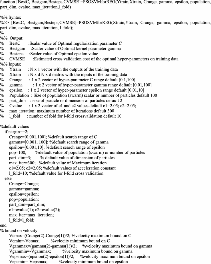 Nonlinear Support Vector Regression Model Selection Using Particle Swarm Optimization Algorithm ...
