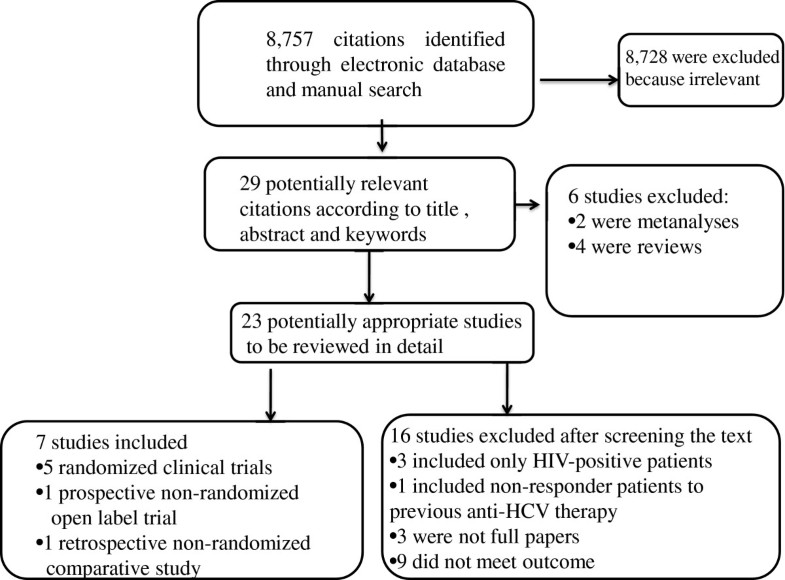 Efficacy of pegylated interferon α-2a and α-2b in patients with ...