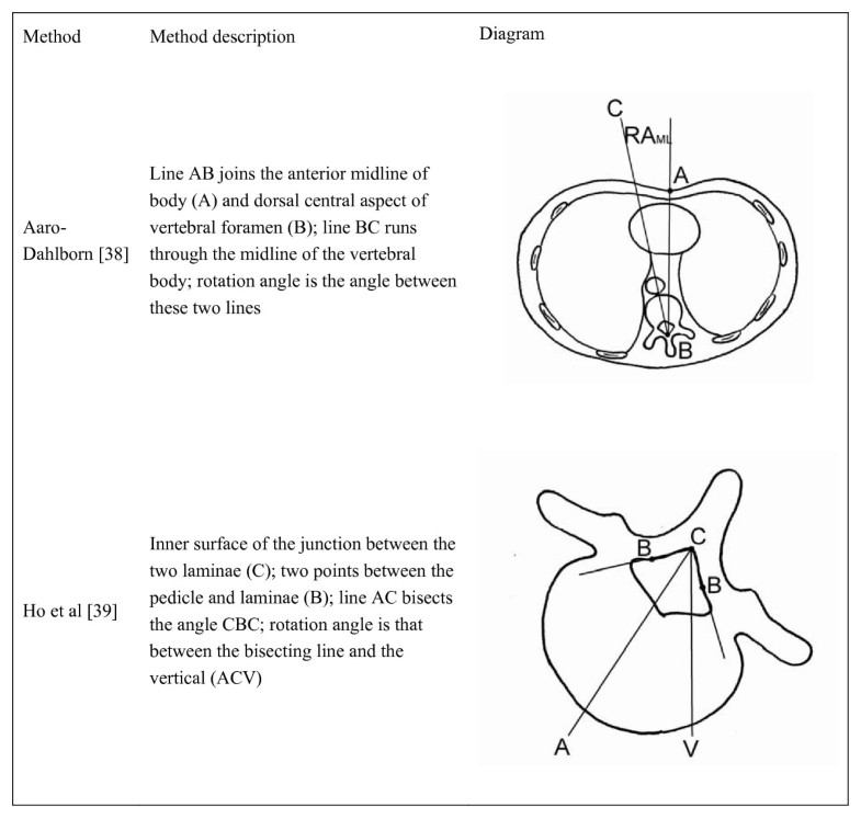 Vertebral rotation measurement: a summary and comparison of common ...