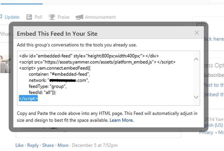 Integrations with Yammer Embed | SpringerLink