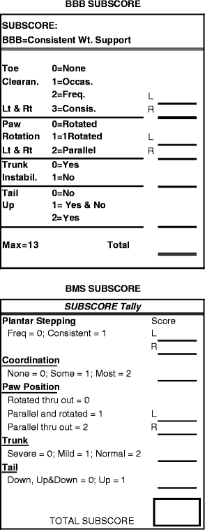 Basso, Beattie, and Bresnahan Scale Locomotor Assessment Following ...