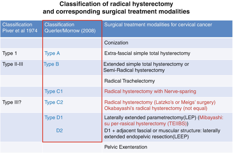 Classification of Radical Hysterectomy | SpringerLink