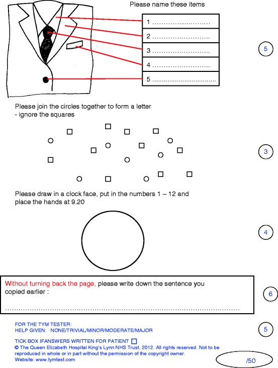 TYM (Test Your Memory) Testing | SpringerLink
