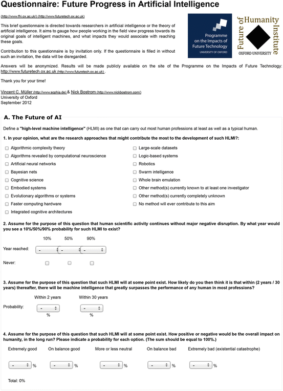 Future Progress in Artificial Intelligence: A Survey of Expert Opinion ...