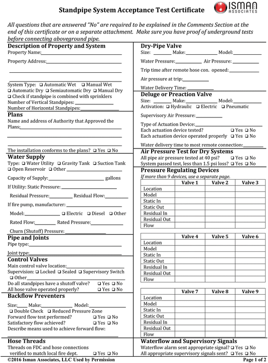 Acceptance Testing of Standpipes | SpringerLink