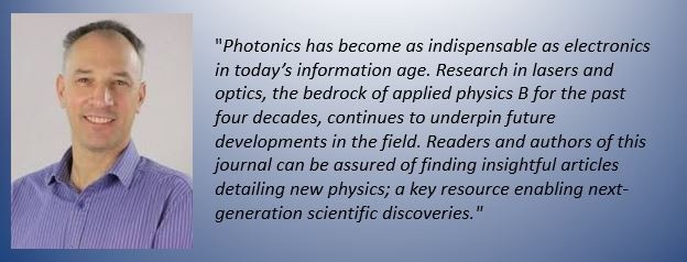 Dr. Jacob Mackenzie appointed as Editor-in-Chief of Applied Physics B ...