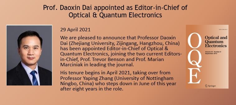 New EIC announcement | Optical and Quantum Electronics