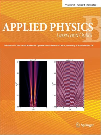 Applied Physics B: Lasers and Optics Gallery of Covers | Applied Physics B