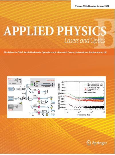 Applied Physics B: Lasers and Optics Gallery of Covers | Applied Physics B