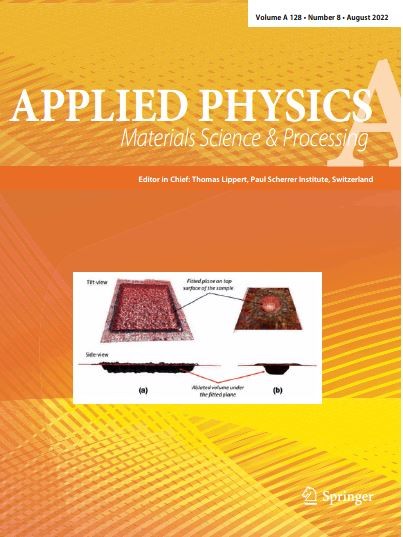 Applied Physics A: Materials Science & Processing Gallery of covers ...