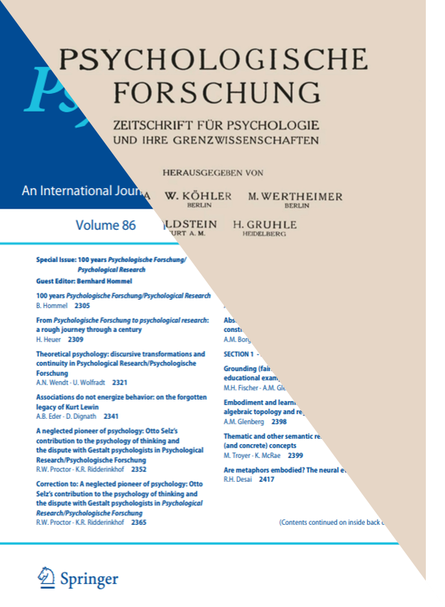 Psychological Research celebrates 100 years in Publication ...