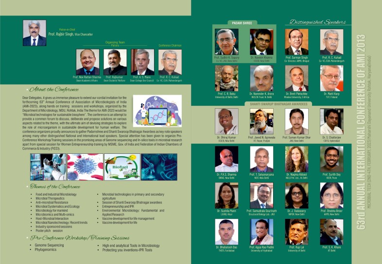 63rd Annual International Conference of AMI: Microbial Technologies for ...