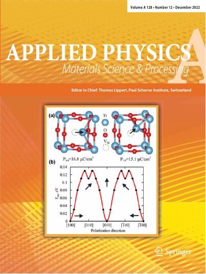 Applied Physics A: Materials Science & Processing Gallery of covers ...