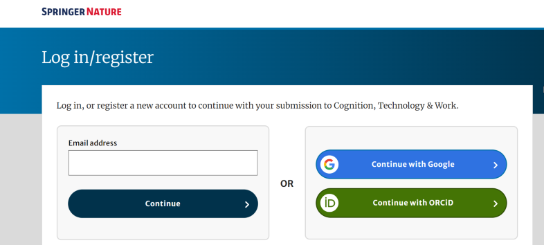 SNAPP – A New Manuscript Submission system | Cognition, Technology & Work