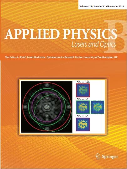 Applied Physics B: Lasers and Optics Gallery of Covers | Applied Physics B