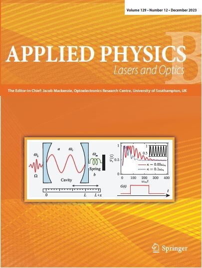Applied Physics B: Lasers and Optics Gallery of Covers | Applied Physics B