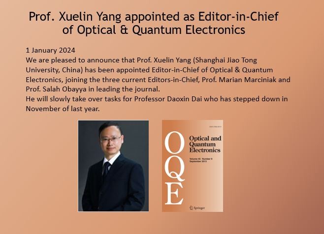 New EIC announcement | Optical and Quantum Electronics