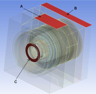 Ventilation system with skewed rotor cooling ducts of 40-MW synchronous ...