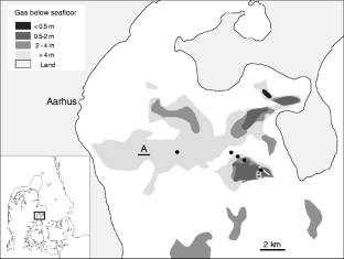 Shallow gas depth-contour map of the Skagerrak-western Baltic Sea ...