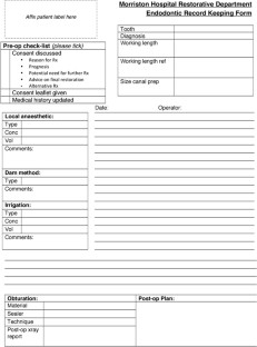 Improving the quality of endodontic record keeping through clinical ...
