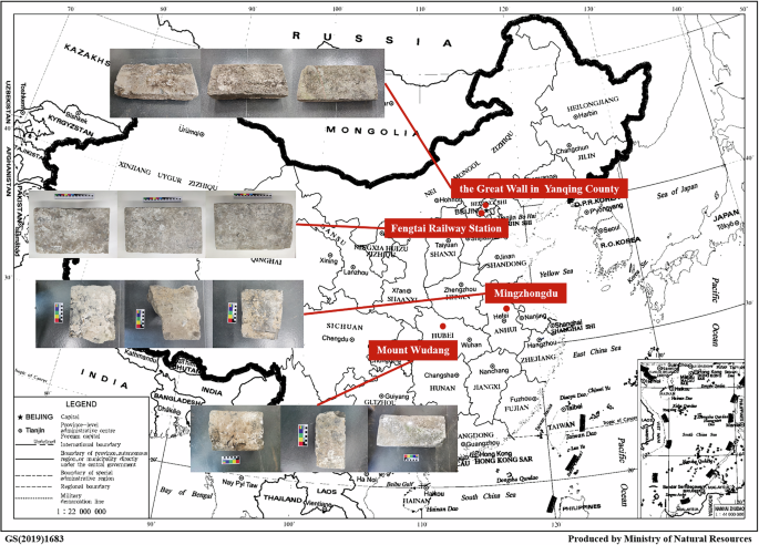 Origin characteristics of Ming-Qing inscriptionless blue bricks via K ...