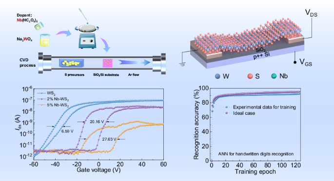 Atomic Nb-doping of WS2 for high-performance synaptic transistors in ...