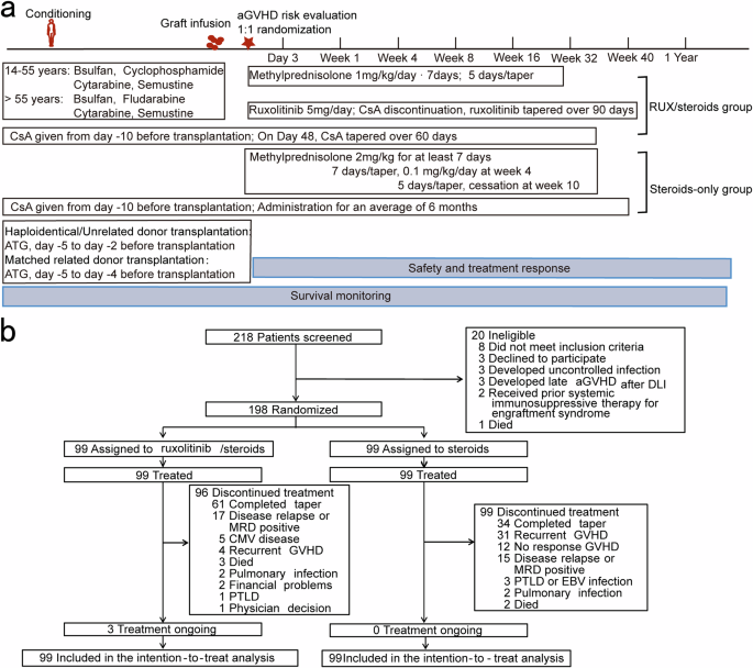 Ruxolitinib plus steroids for acute graft versus host disease: a multicenter, randomized, phase ...